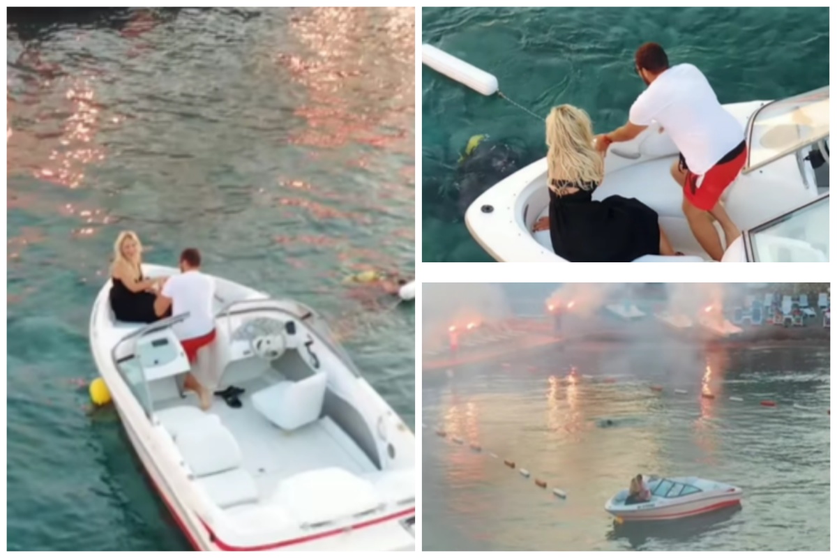 Prosidba na sred mora u Crnoj Gori uz bakljadu: Pogledajte reakciju ...