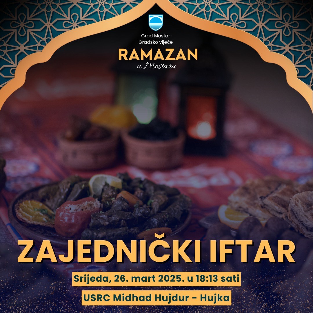 Mostar: Zajednički iftar u dvorani USRC Midhad Hujdur-Hujka