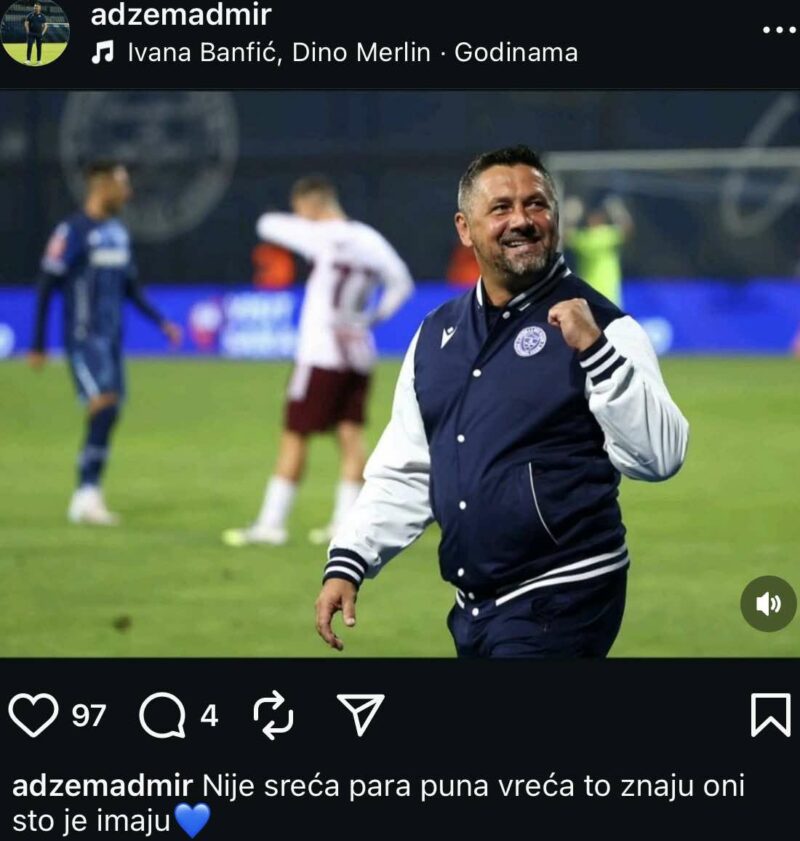 Adžem provocira komšije nakon pobjede u derbiju: "Nije sreća..."